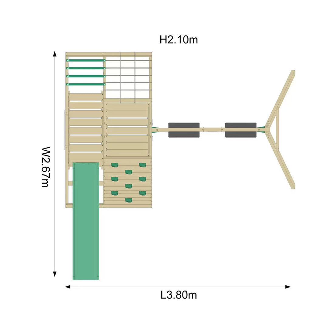 Plum Wooden Climbing Pyramid with Swings for Kids 3+ years – Be Active Toys