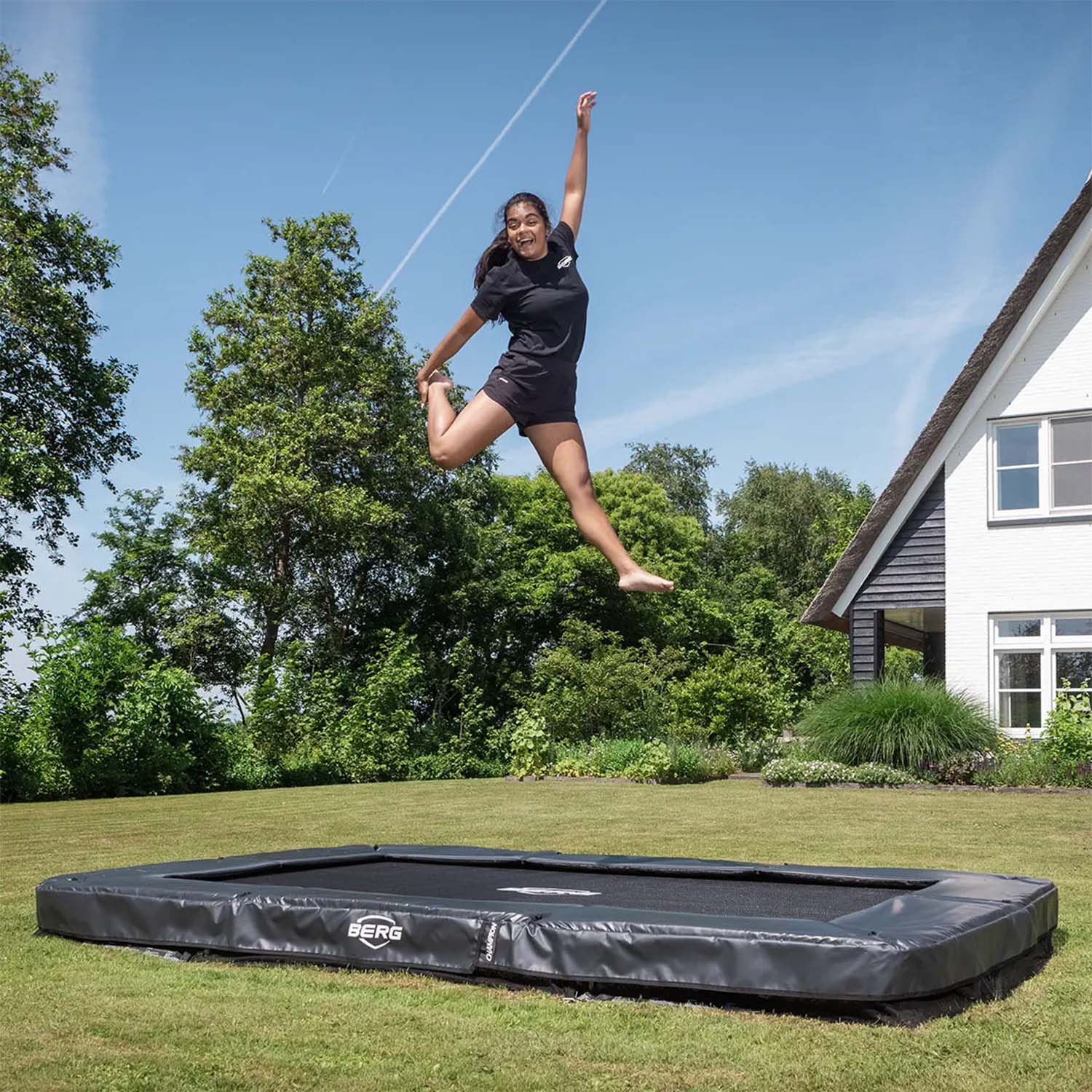 11ft x 7ft BERG SPORTS Ultim Champion InGround Rectangular Trampoline ...